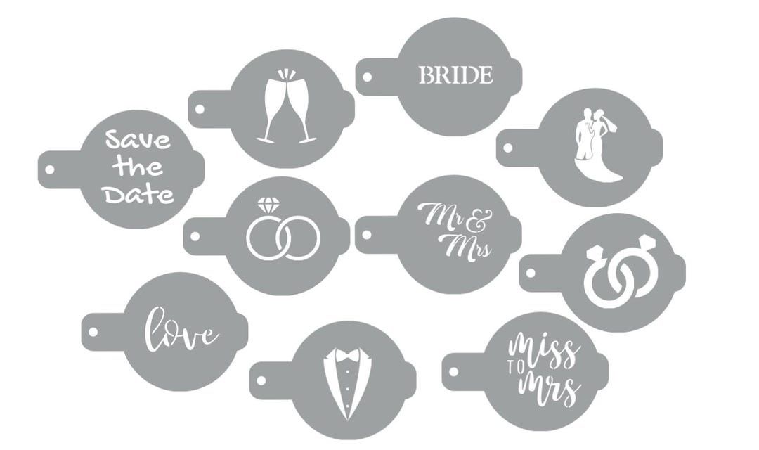 Wedding Stencil Set - Tying the Knot, I Do, Mr and Mrs, Reusable, DIY ...