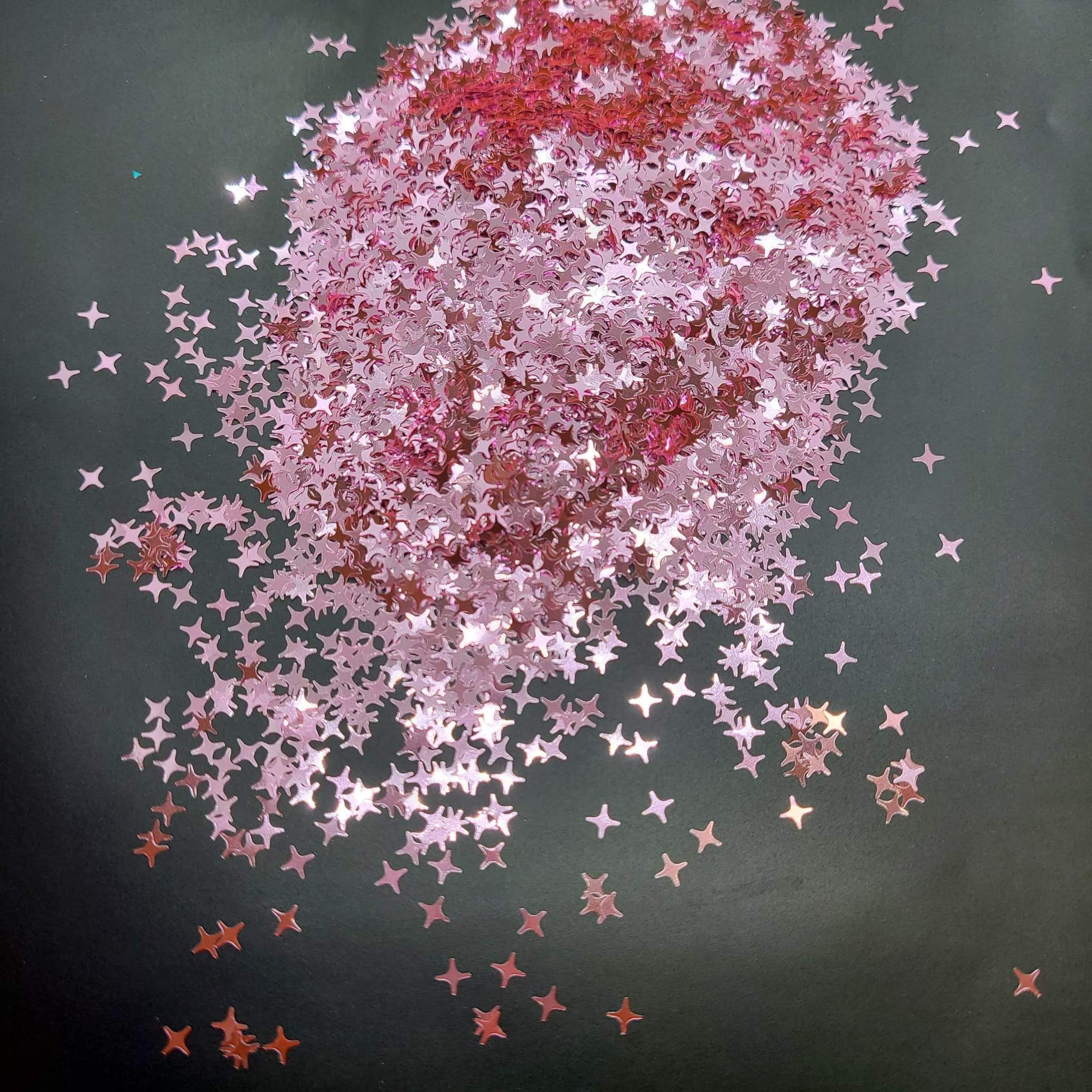 Rose Gold 4 Point Star Shape Glitter 4-pointed Star Glitter - Etsy