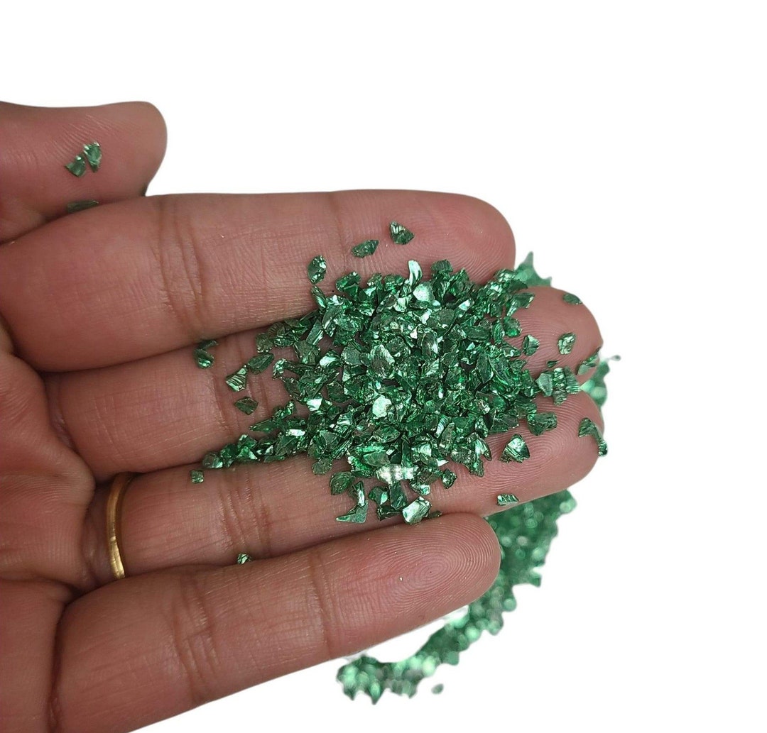 Emerald Broken Glass Stones Crystals, Uv Epoxy Resin Filler, Diy Craft ...