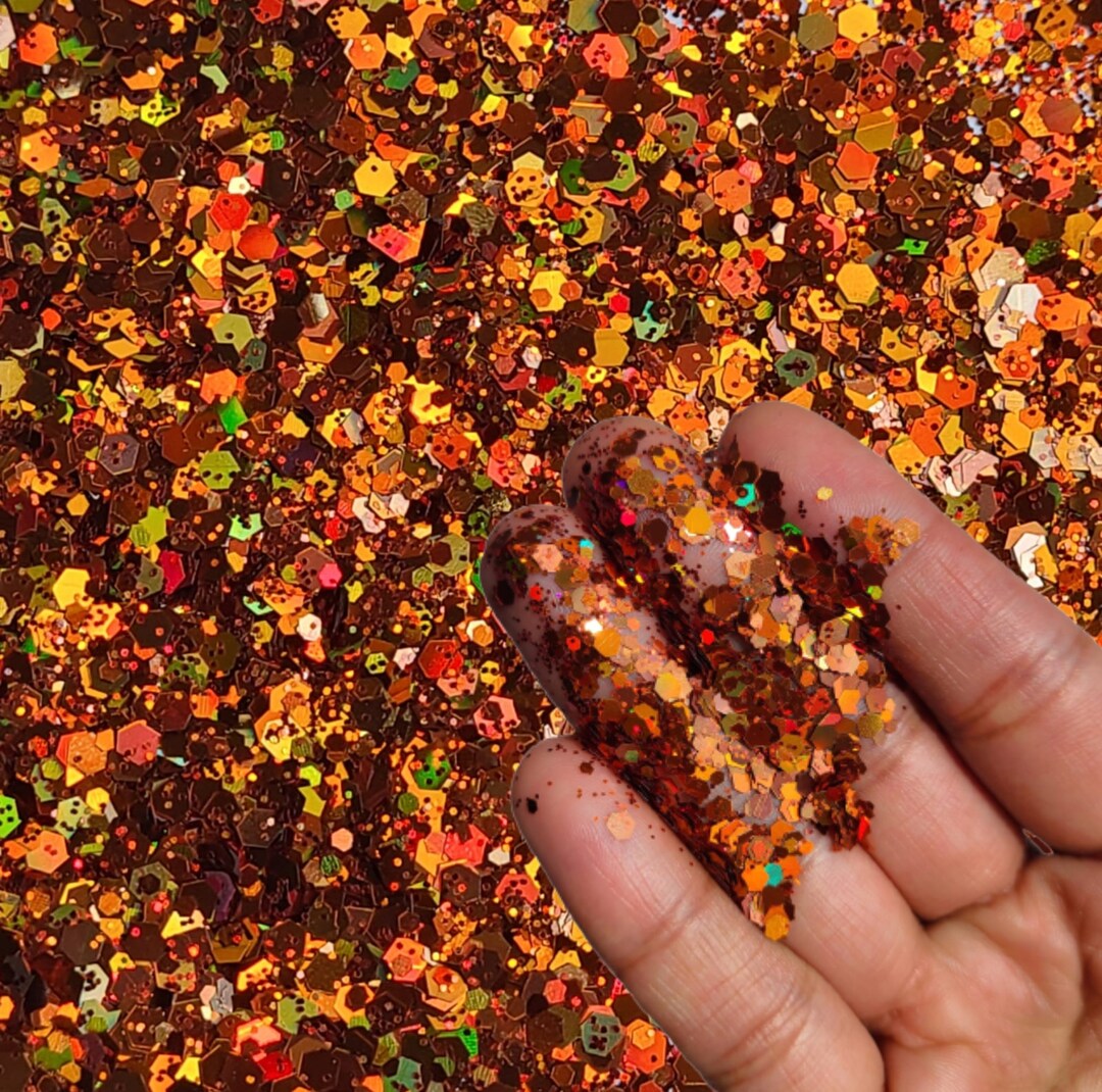 Burnt Orange Pixie Dust Assorted Shape Solvent Resistant Glitter for ...