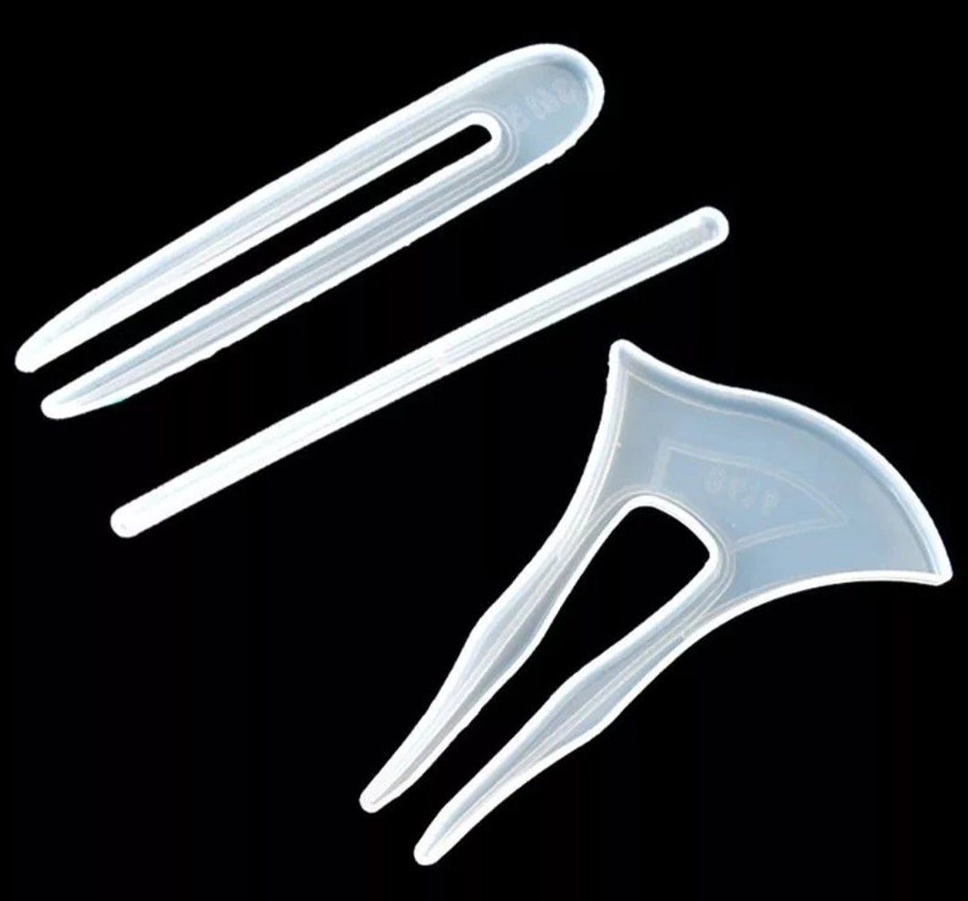 Hair Pin Resin Silicone Mould - UV Resin Mold - Making Hair Stick Mold ...
