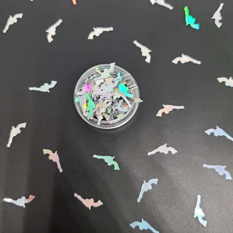 Gun Revolver Shape Glitter Solvent Resistant Glitter Resin - Etsy