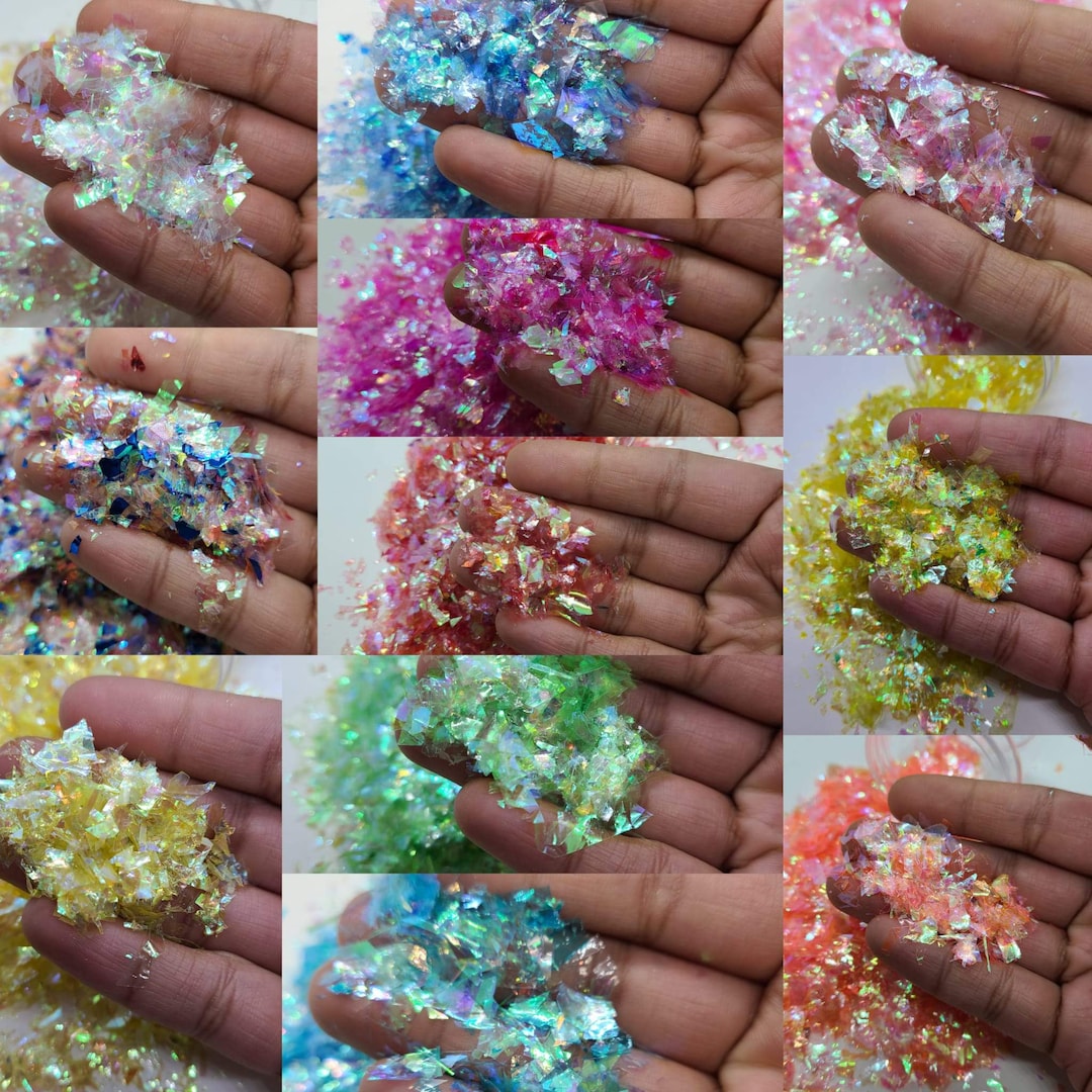 Cellophane Holographic Glitter Flakes Sampler Sets ,solvent Resistant ...