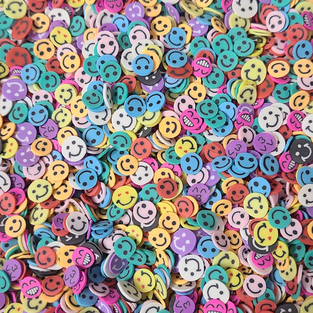 Mood-boosting Clay Slices, Emoticons Slices, NON EDIBLE Smiley Face Mix ...