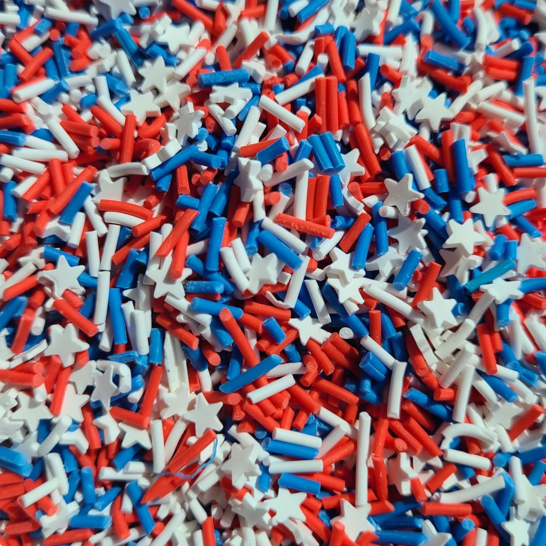 Red and Blue With White Star Sprinkles, Americana Mix, July 4th,non ...