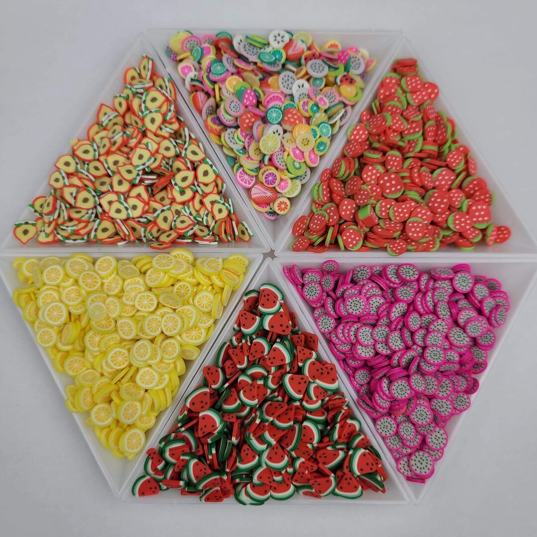 Mini Polymer Clay Fruit Slices: Nail Art, Slime Filler (4-5mm) - Etsy