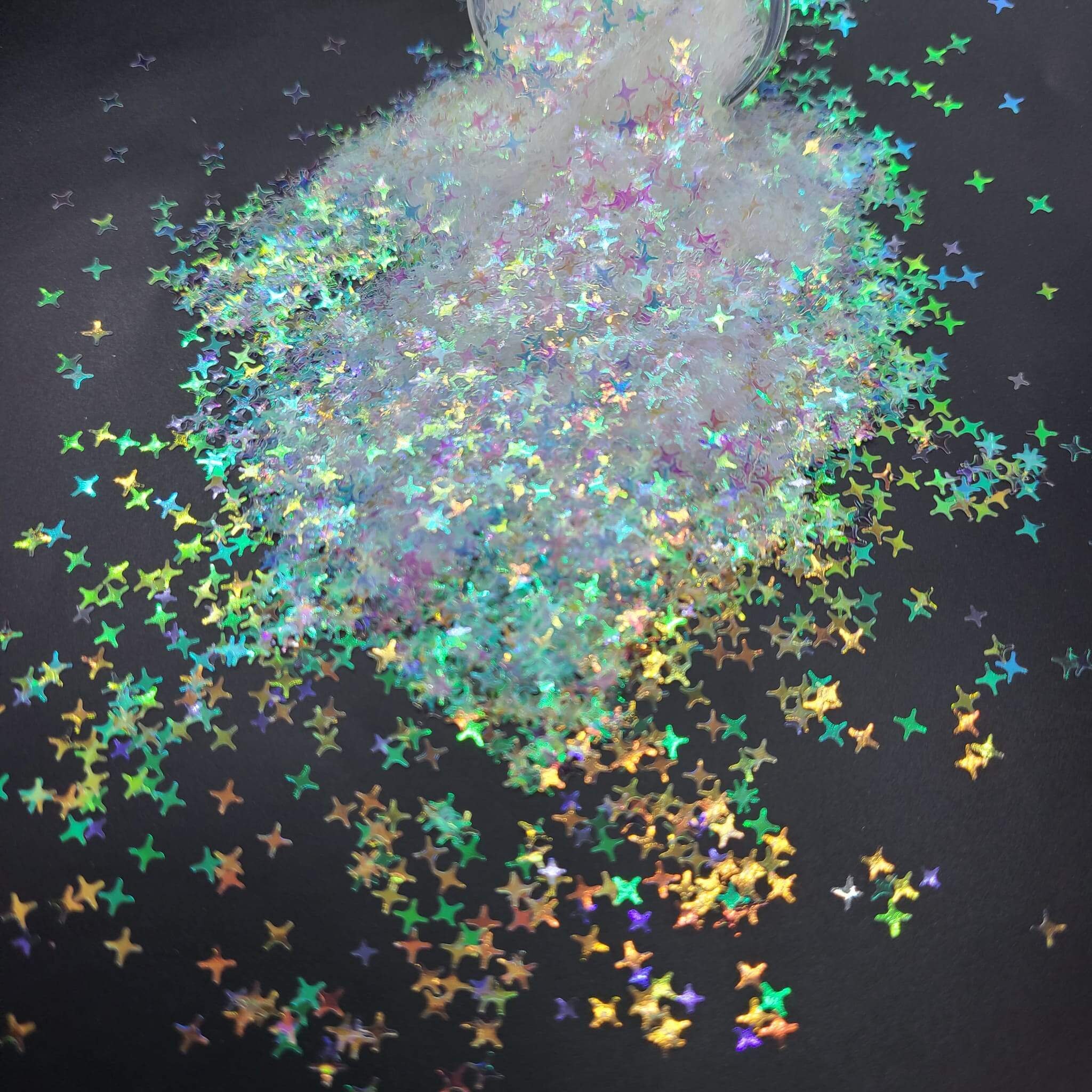 Iridescent 4 Point Star Shape Glitter 4-Pointed Star Glitter | Etsy