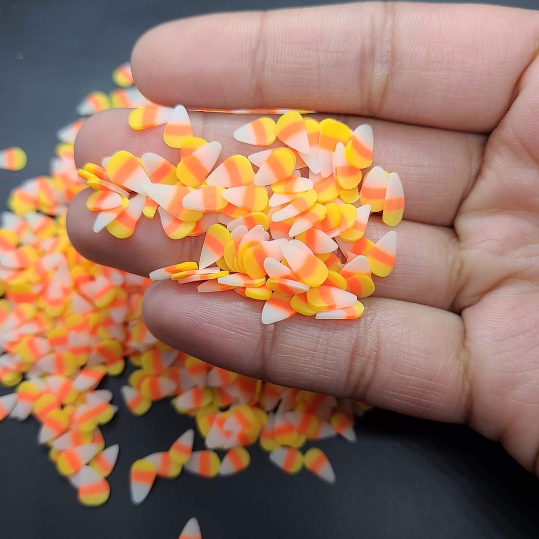Orange Candy Corn Sprinkle Slices Polymer Clay Fimo Slices,craft ...