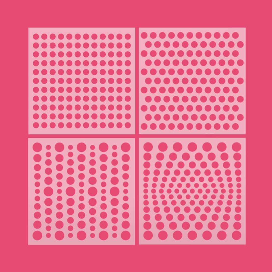 Dots Pattern Stencil - Set of 4 - Dazzling Dot Pattern Stencil - Craft ...