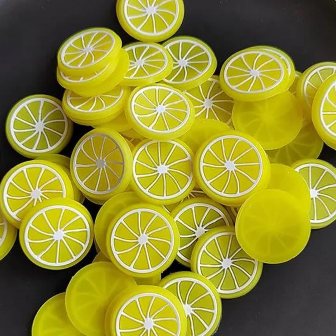 10 Soft PVC Lemon Cabochon - Cute Fruit Shaped Craft Supplies, Perfect ...