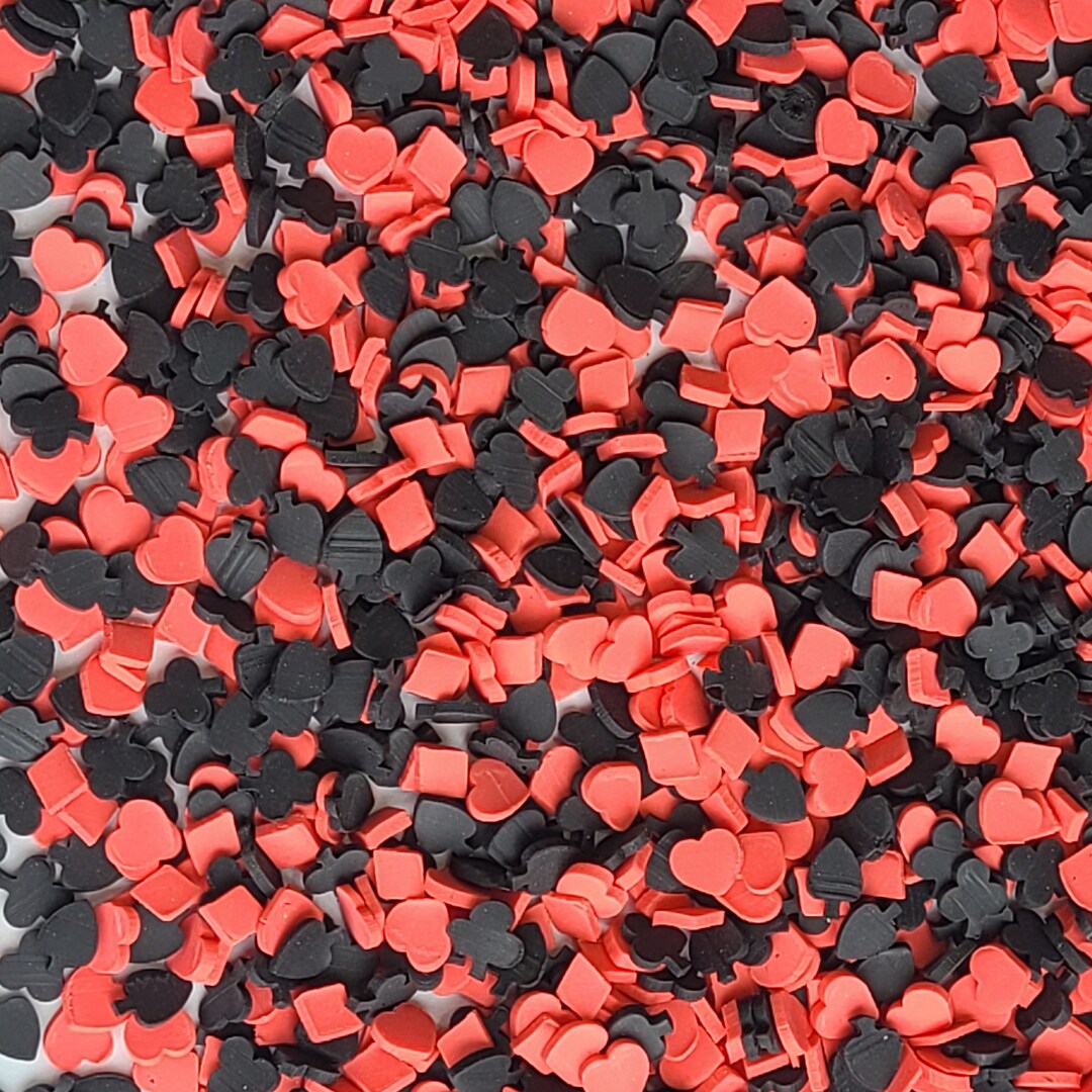 Poker Red and Black Polymer Clay Slices Mix, Unique Supplies for DIY ...