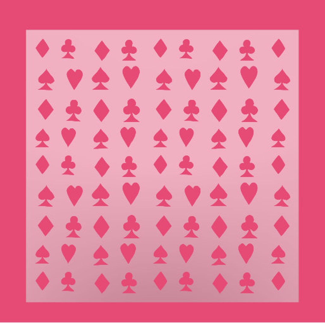 Reusable Poker Playing Cards Suits Stencil for Cookies and Airbrushing ...