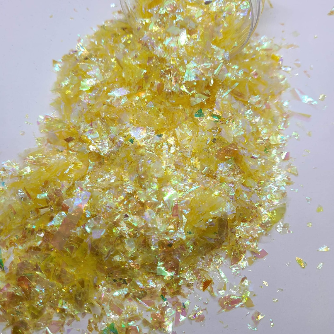 10g Light Yellow Color Holographic Cellophane Glitter Resin - Etsy