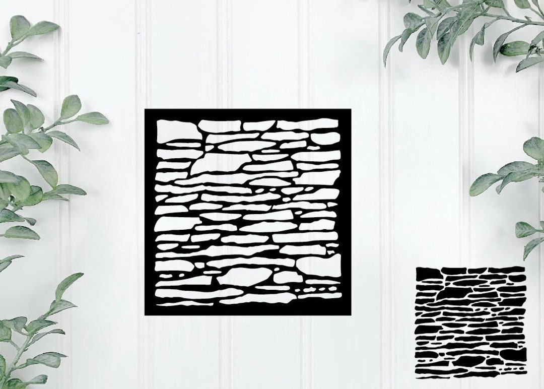 Stone Shape Stencil - Stone Background Stencil - Reusable - DIY Stencil ...