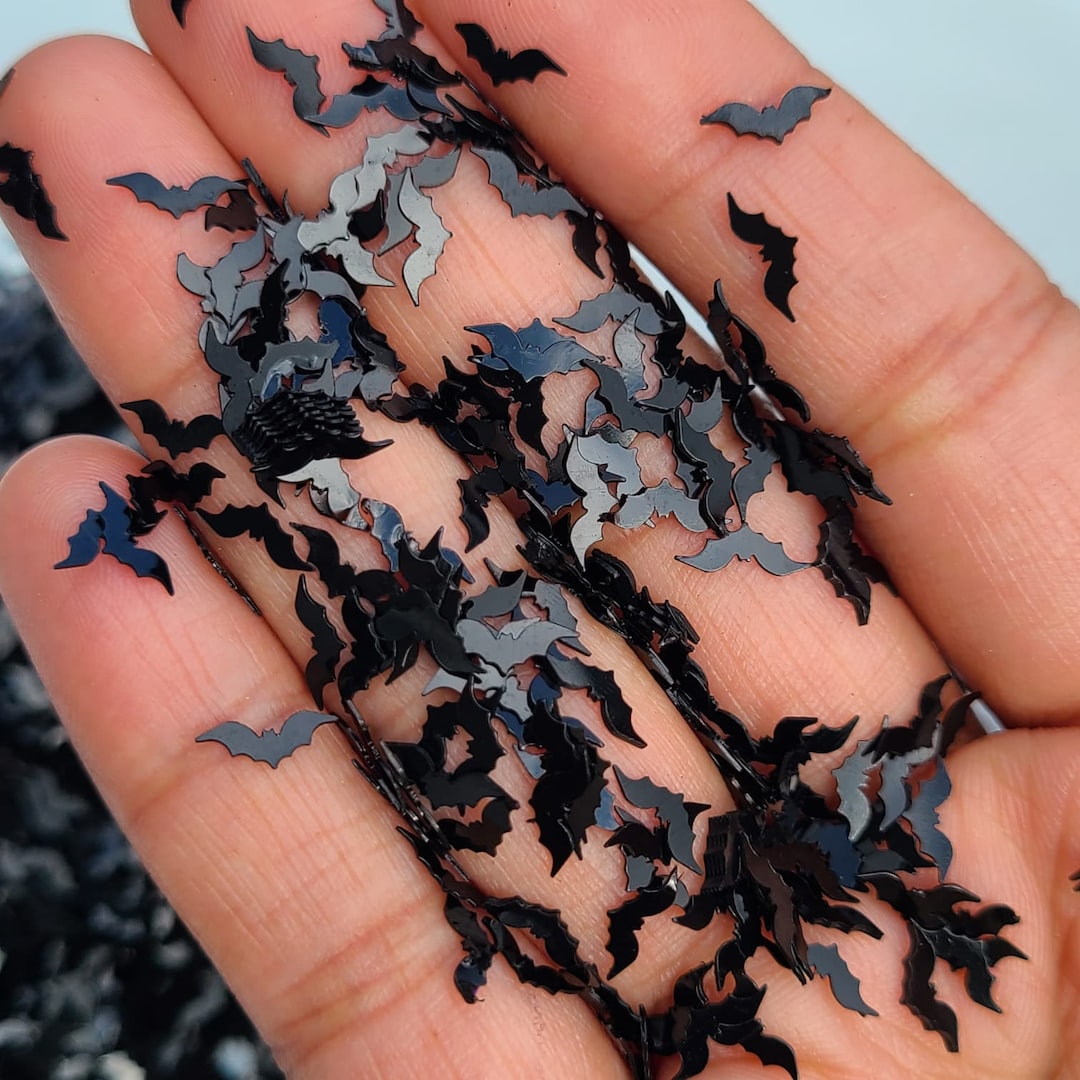 Black Bat Glitter, Bat Shape Glitter, 8mm X 3mm Glitter for Face,body,nail Art, Halloween ...