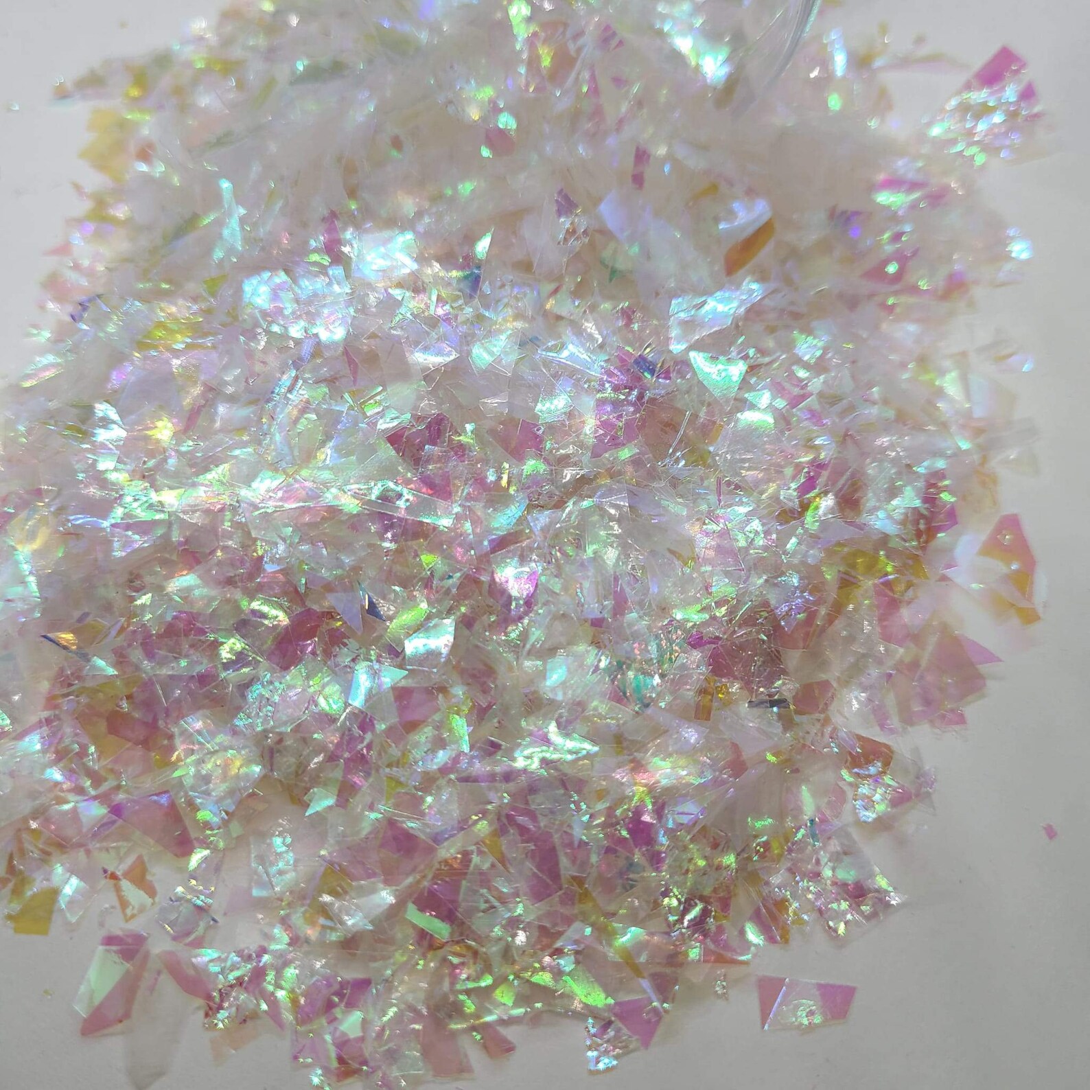 10g White Pearl Holographic Cellophane Glitter Resin Nail - Etsy