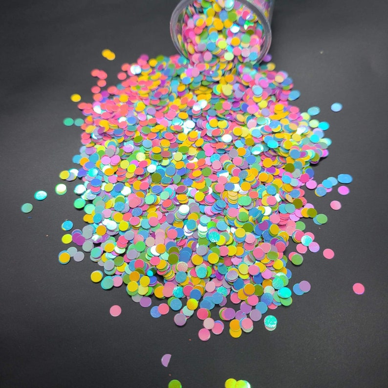 Rainbow Color Multi Dot Mix Glitter, Multi Color Circle Mix Glitter ...