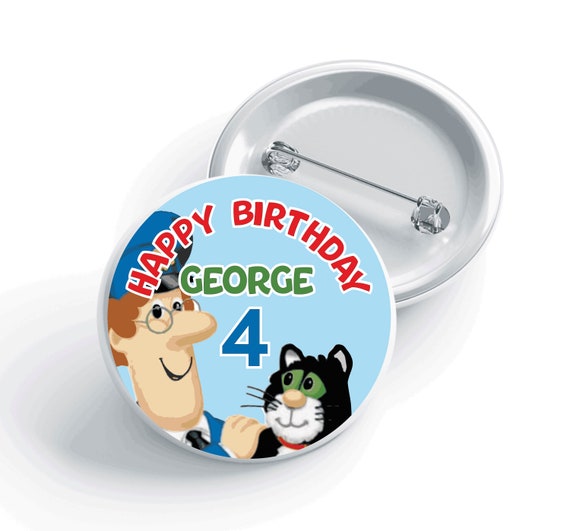Postman Pat Inspired Personalised Birthday Badge - Etsy
