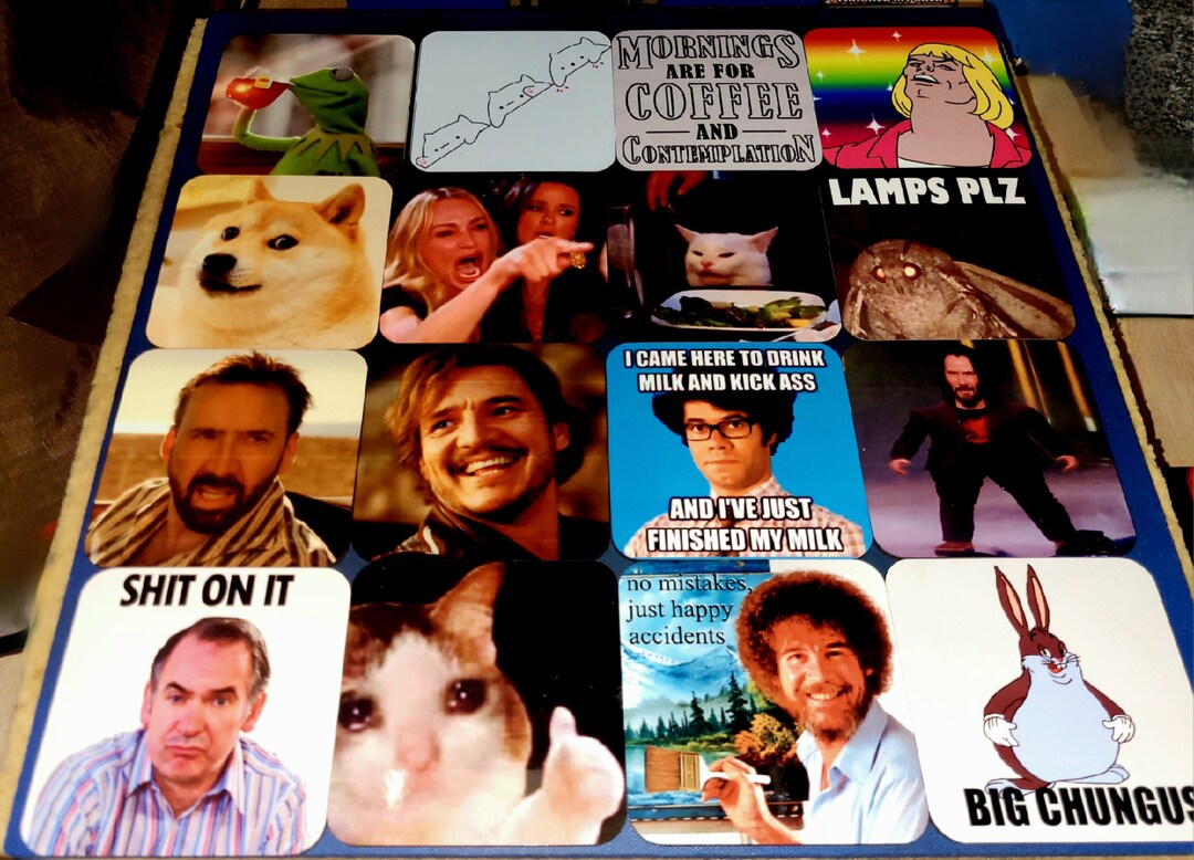 Meme Coasters (x4) - Etsy