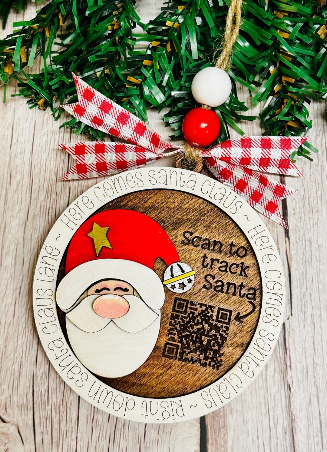 Santa Tracker Christmas Ornament: Interactive Holiday Decor - Etsy