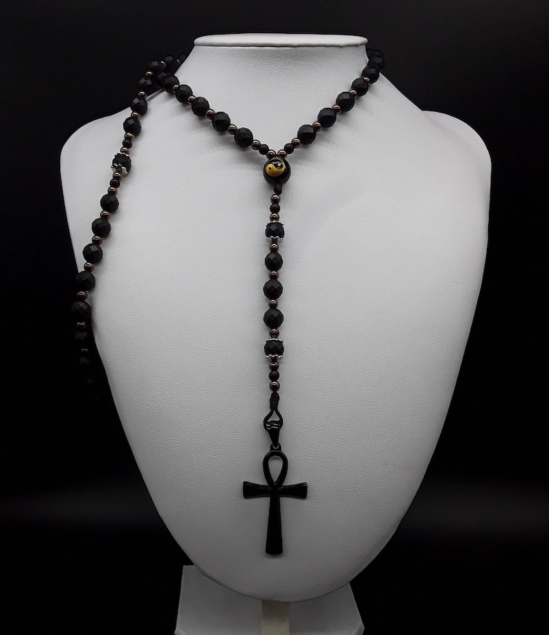 The Catholic Yin and Yang 5 Decade Ankh Rosary Hematite - Etsy