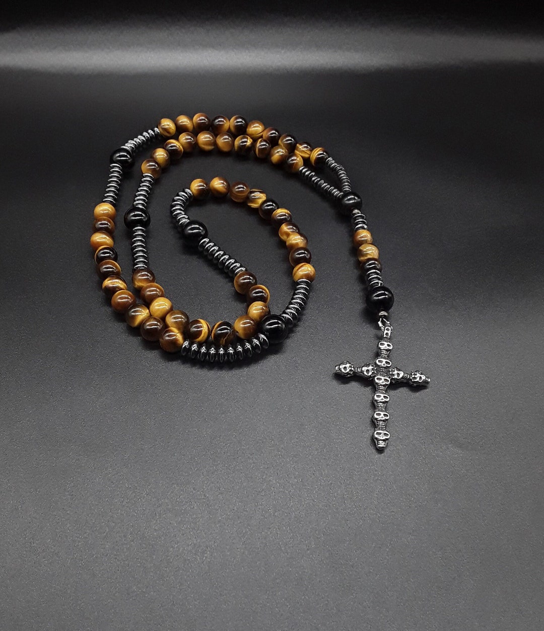 The Skull Cross 5 Decade Catholic Rosary Made of Triple-a High Quality ...