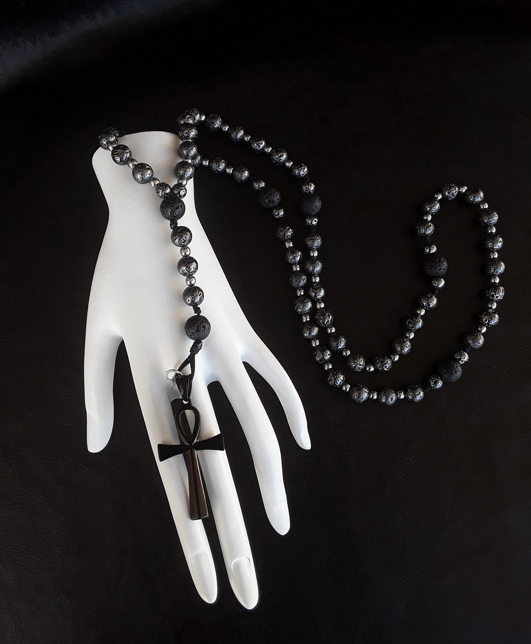 The Galvanized Ankh (alt.) 5 Decade Catholic Rosary Made of High ...