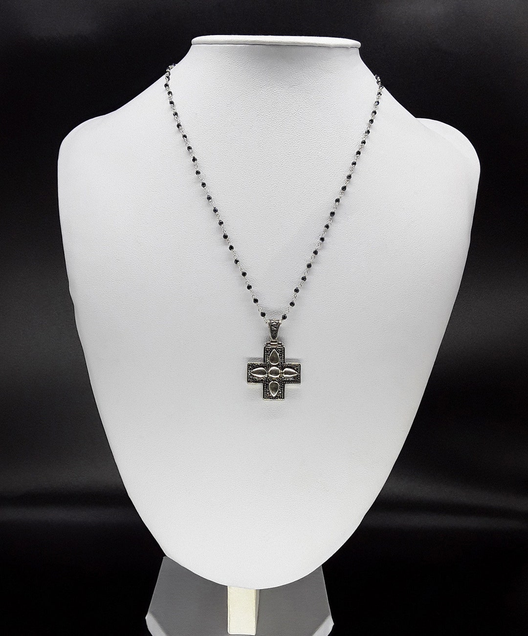 The Silver Square Cross Necklace Made of Pure and Solid 925 Silver. - Etsy