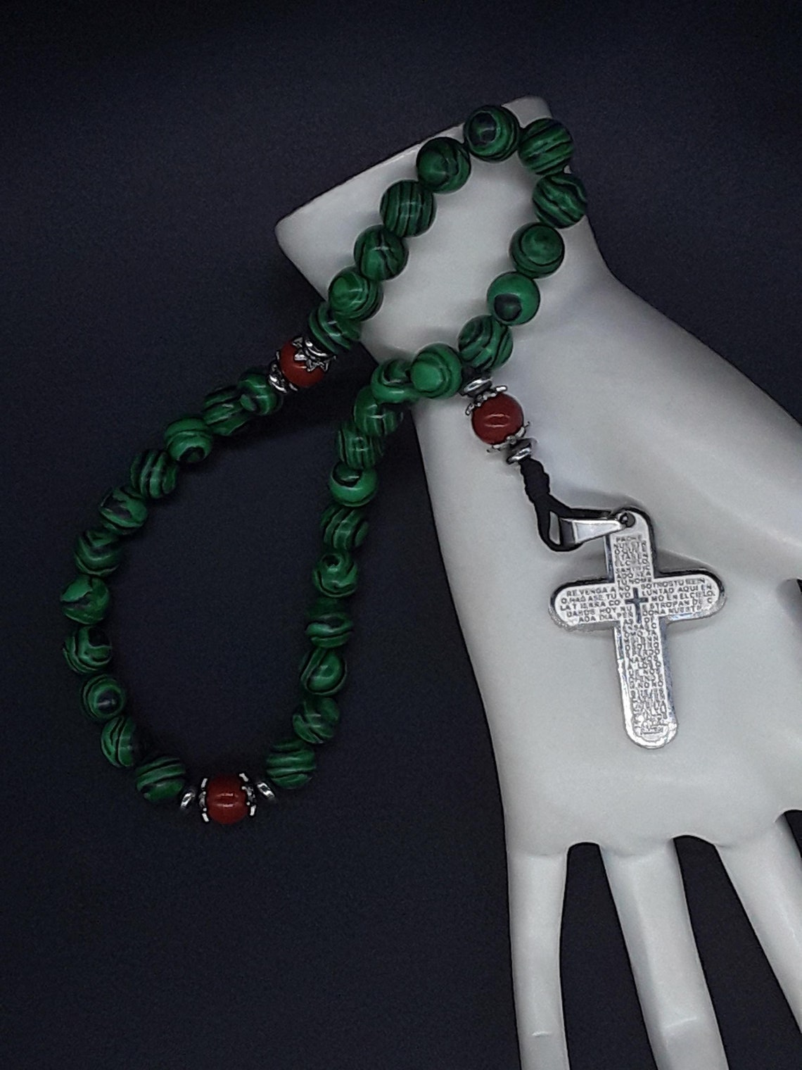 The Malachite Orthodox Rosary Made of Jasper and Malachite Gemstones ...