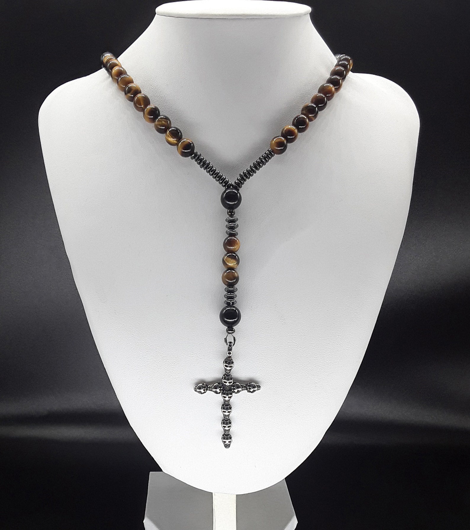 The Skull Cross 5 Decade Catholic Rosary Made of Triple-a High Quality ...