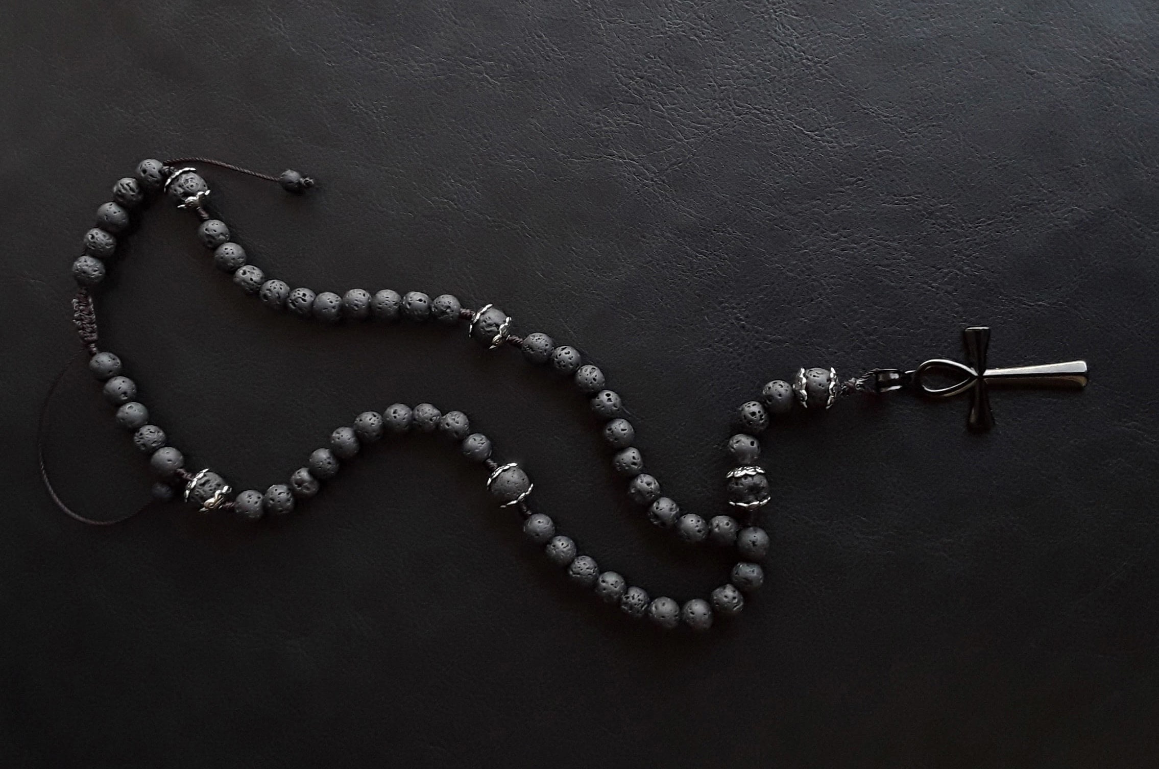 The Ankh 5 Decade Catholic Rosary Made of Lava Stone Directly From Mt ...
