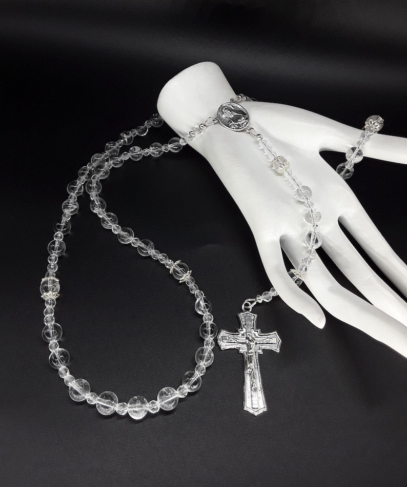 The Crystal Devine 5 Decade Catholic Rosary 925 Silver | Etsy