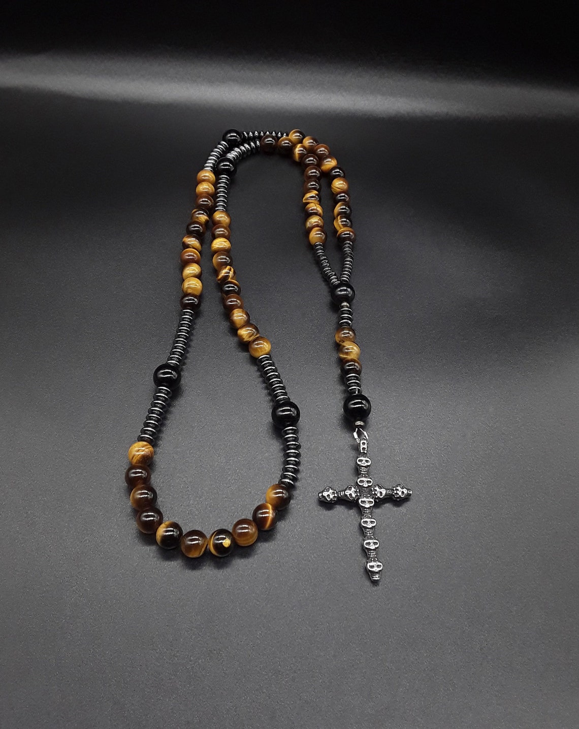 The Skull Cross 5 Decade Catholic Rosary Made of Triple-a High Quality ...