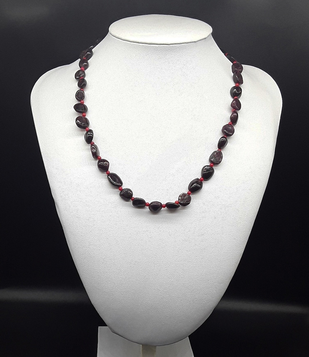 The Elegant Royal Garnet Necklace (V2) Made of AAA+ Garnet Stones, Red ...