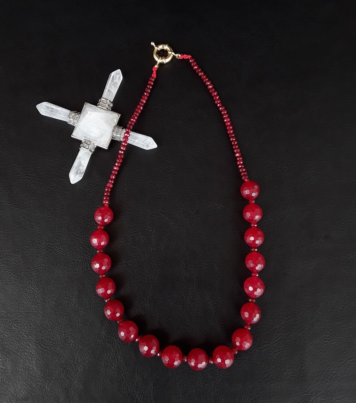 Royal Blood Advanced Charm Necklace made of Ruby Agate | Etsy
