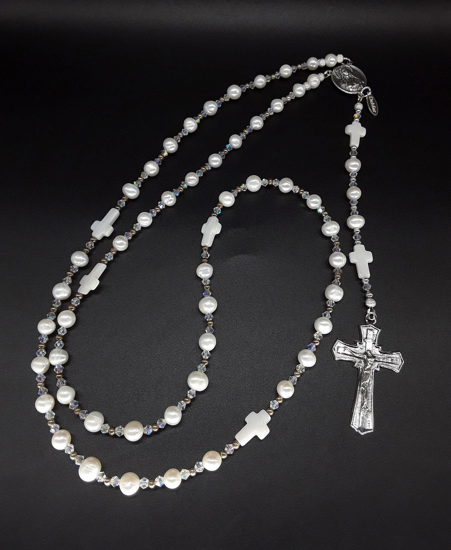 The Pearl Moonstone 5 Decade Catholic Rosary large Pearls - Etsy