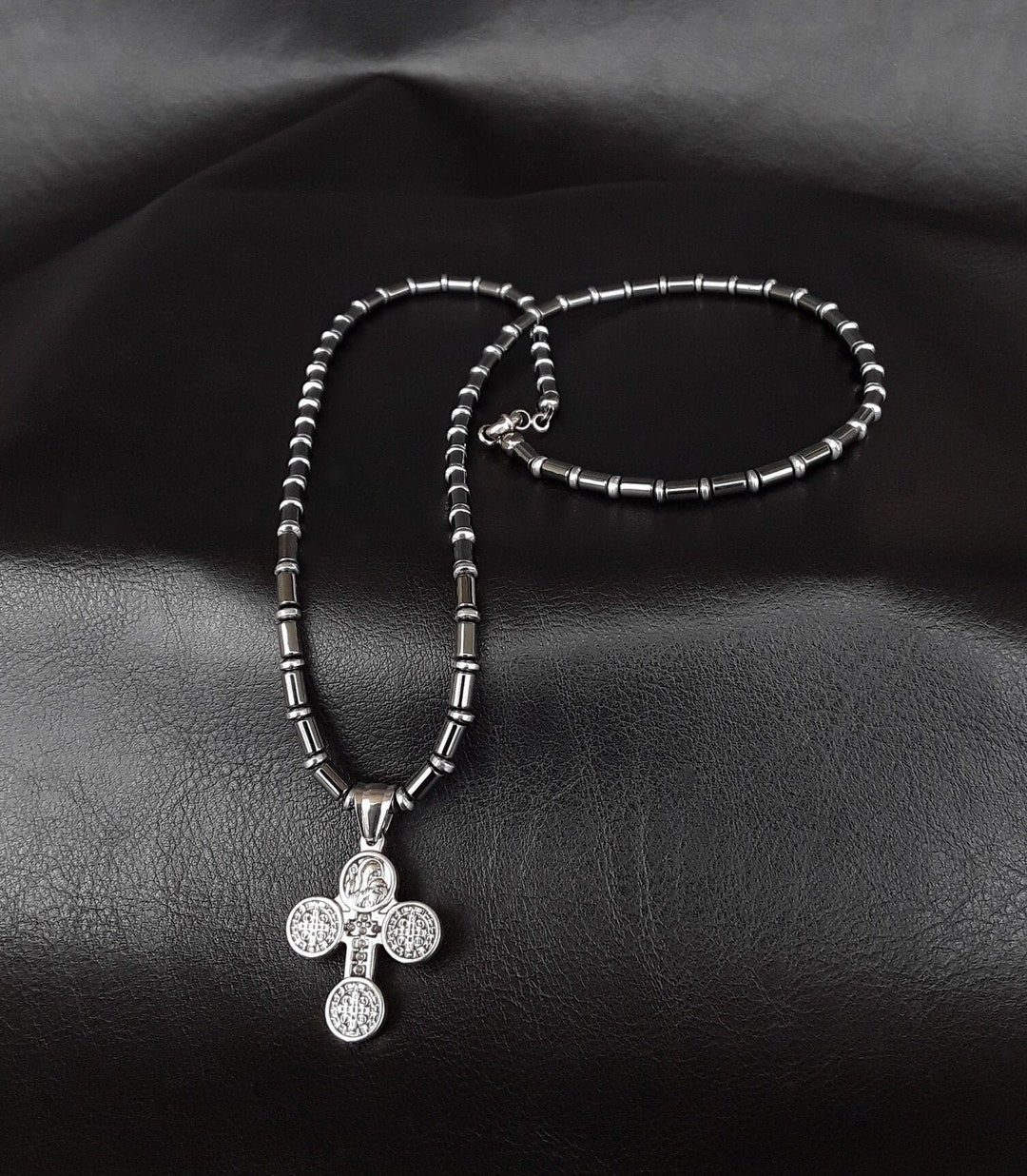 Our God Father the Silver Based Rosary Made of Hematite Silver Beads ...