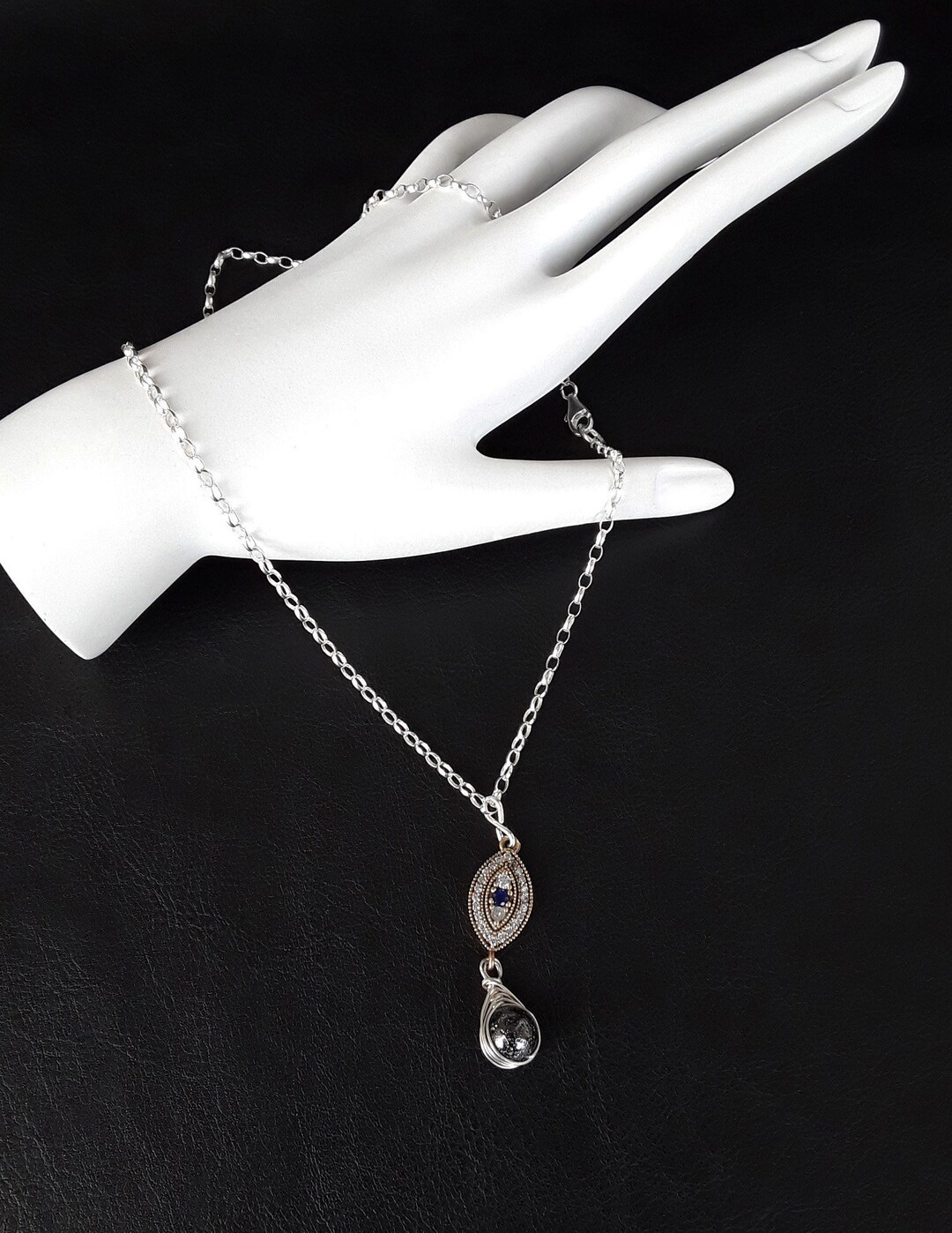 The Eye of Osiris Necklace Made of High Quality Galvanized Lava Stone ...