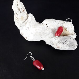 The Maasai Necklace and Earrings Jewelry Set Made of Red Coral and 925 ...