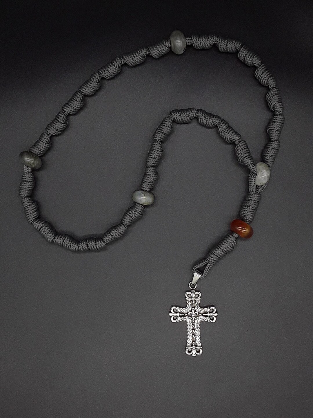 The Crucifix Carnelian Knotted Anglican Rosary Made of Carnelian ...
