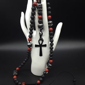 The Ankh 5 Decade Catholic Rosary Made of Lava Stone From Mt Vesuvius ...