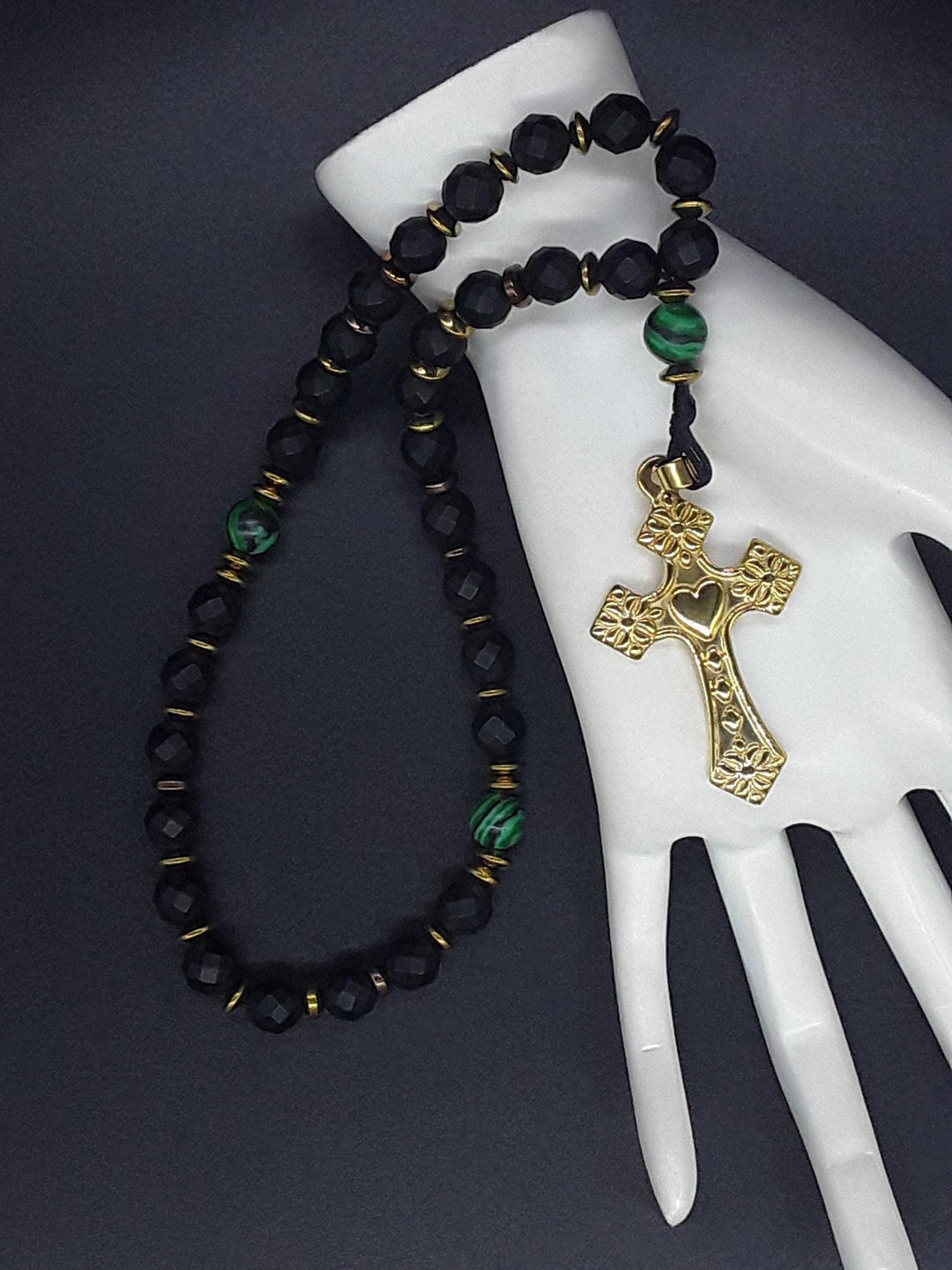 The Starry Night Orthodox Rosary Made of Malachite and Polygonic Pure ...