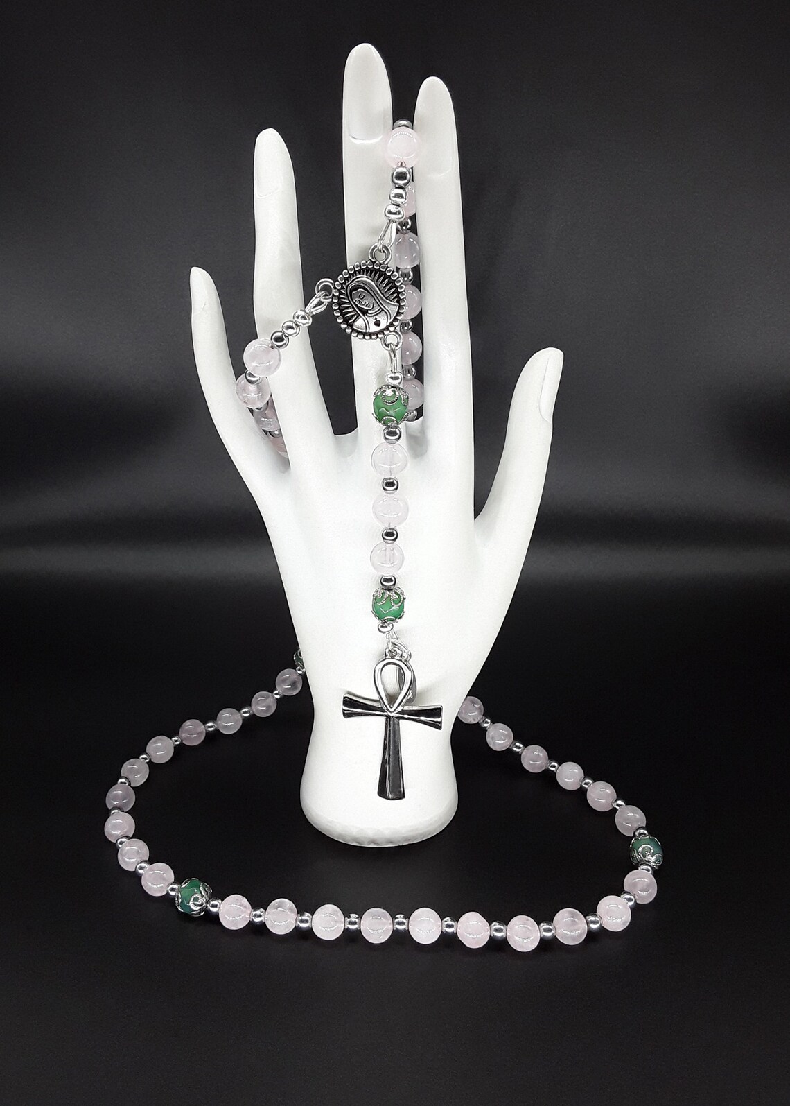 The Hail Mary Ankh 5 Decade Catholic Rosary Made of Silver - Etsy