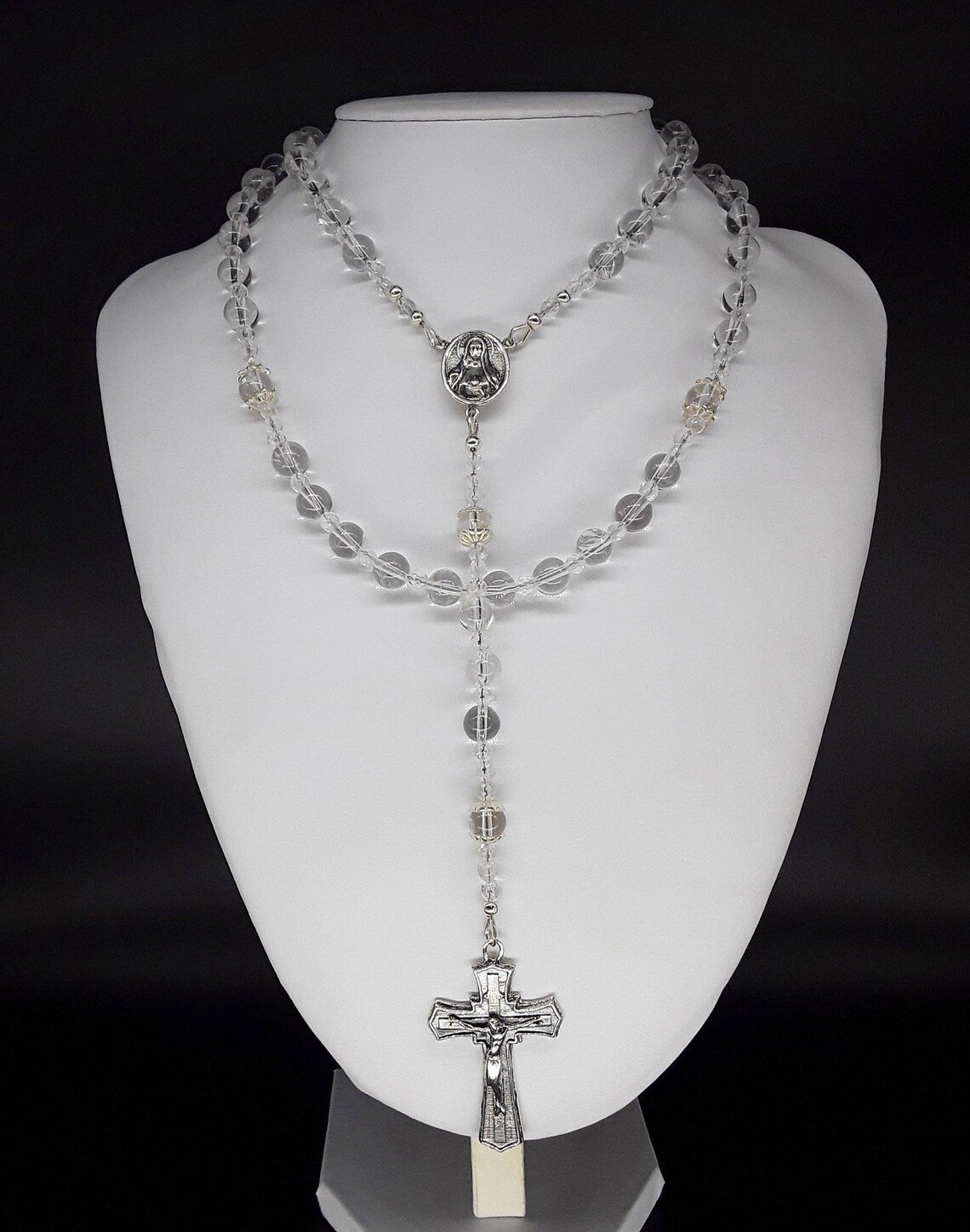 The Crystal Devine 5 Decade Catholic Rosary 925 Silver | Etsy