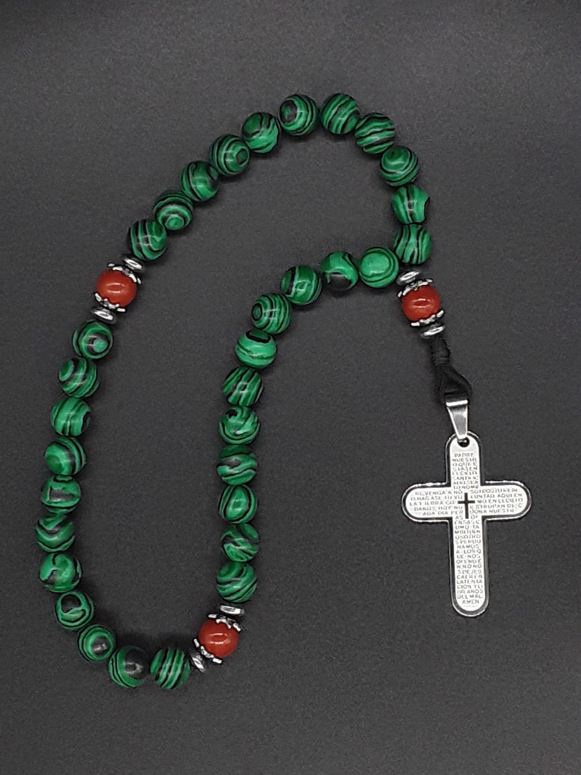 The Malachite Orthodox Rosary Made of Jasper and Malachite Gemstones ...