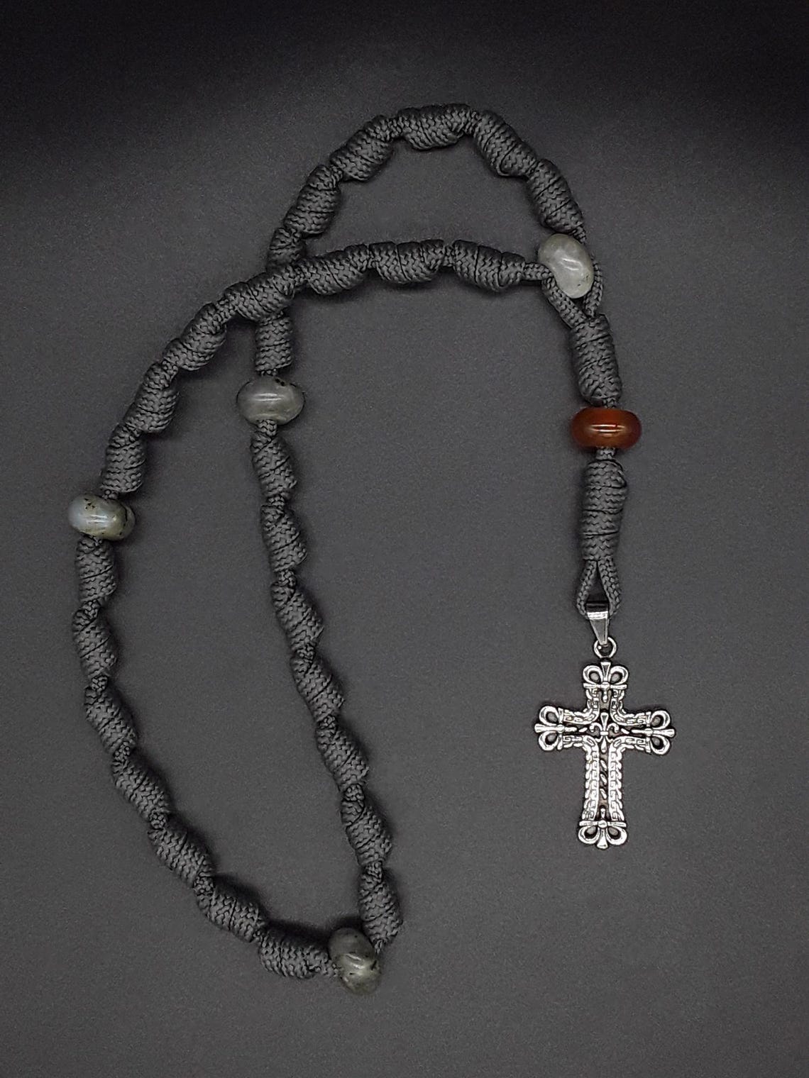 The Crucifix Carnelian Knotted Anglican Rosary Made of Carnelian ...