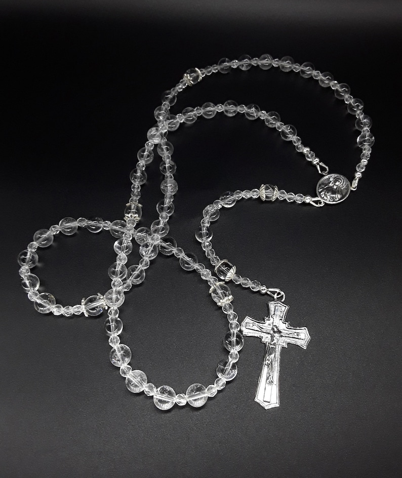The Crystal Devine 5 Decade Catholic Rosary 925 Silver | Etsy
