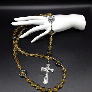 The Sun Rosary of Helios Rosary Necklace Made of Citrine, Hematite, 925 ...