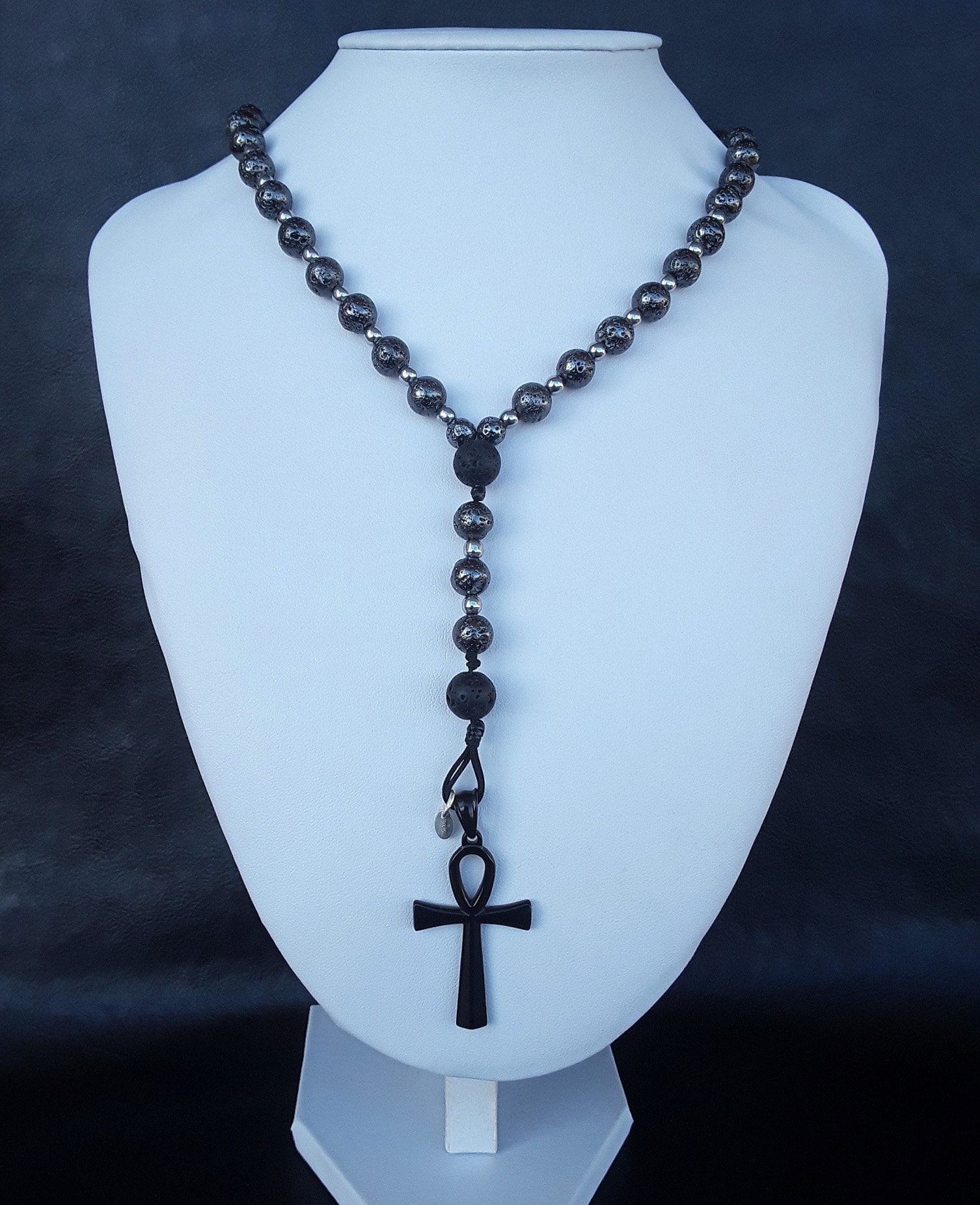 The Galvanized Ankh (alt.) 5 Decade Catholic Rosary Made of High ...
