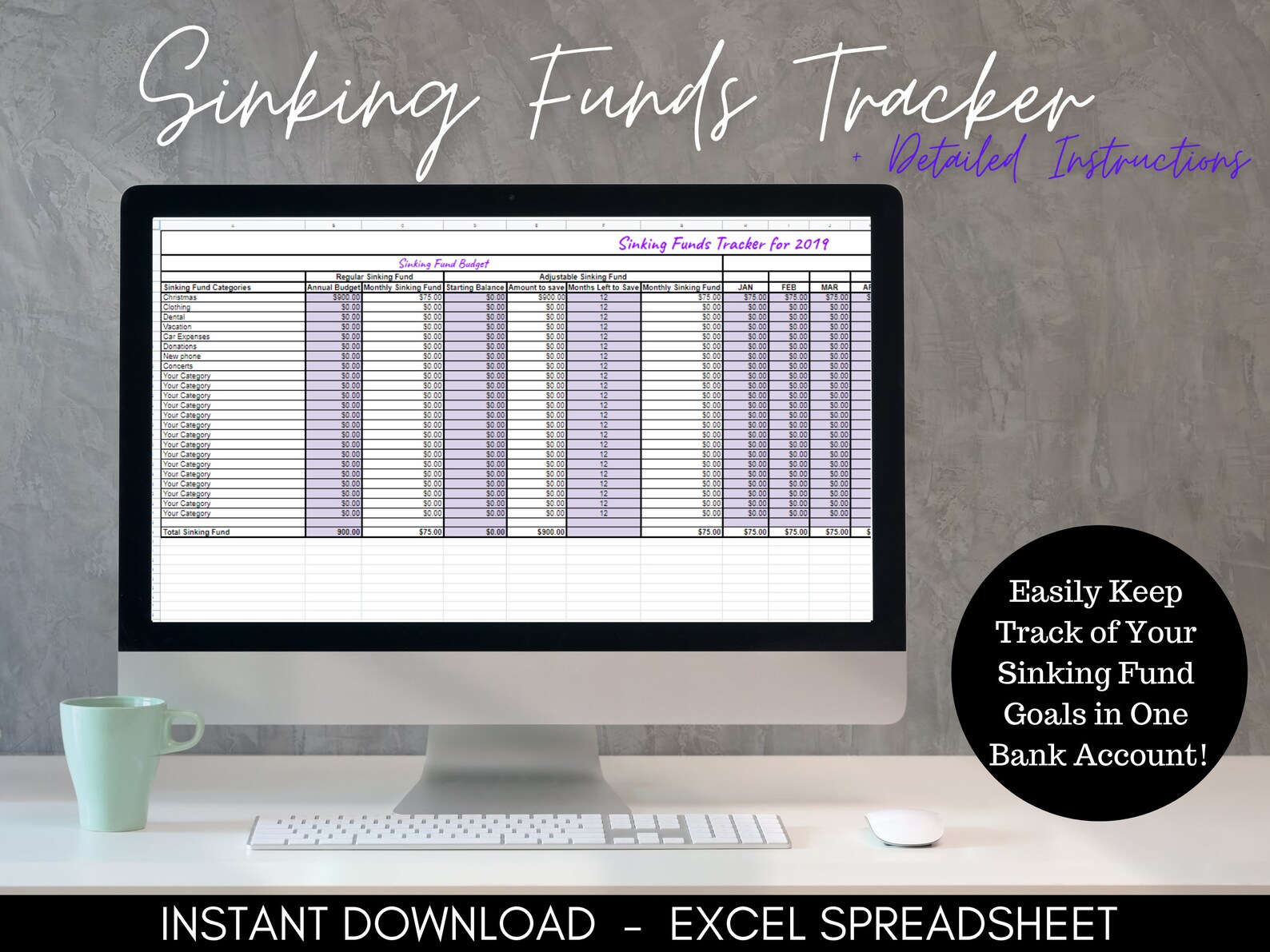 Sinking Funds Tracker Excel Sinking Funds Excel Excel | Etsy Australia
